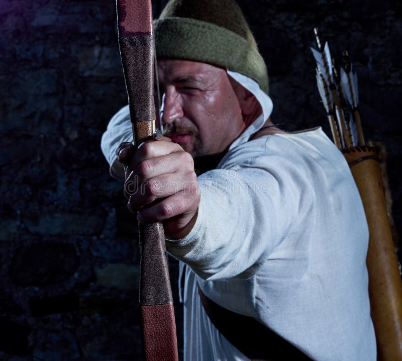 Medieval Archer with a Bow and Arrows Stock Image - Image of attractive ...
