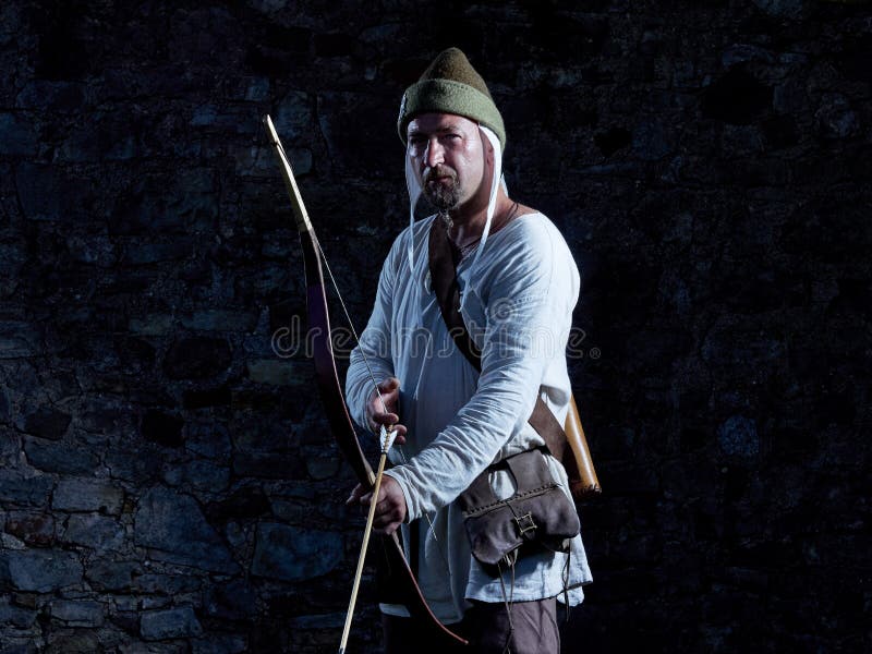 Medieval Archer with a Bow and Arrows Stock Image - Image of arrow ...