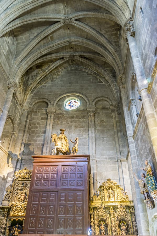 Medieval Architectural Arches Inside the Cathedral of Ourense in ...