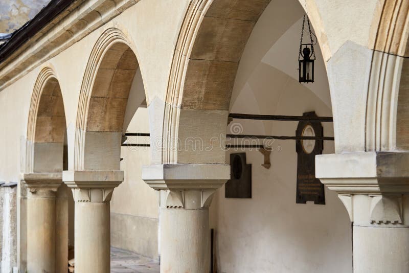 Medieval Architecture, Stone Columns and Arches Stock Photo - Image of ...