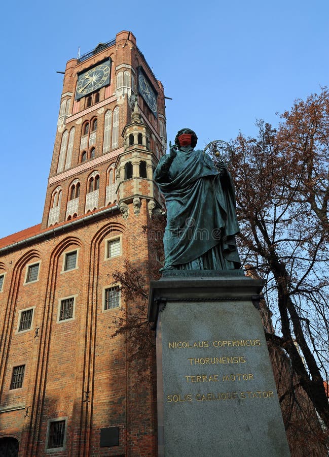 Copernicus Statue and the Old Town Tower - Vertical Editorial ...