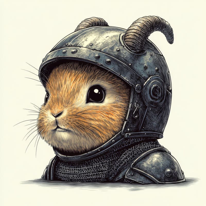Medieval Armor Adorns a Rabbit in this Digital Illustration of a ...
