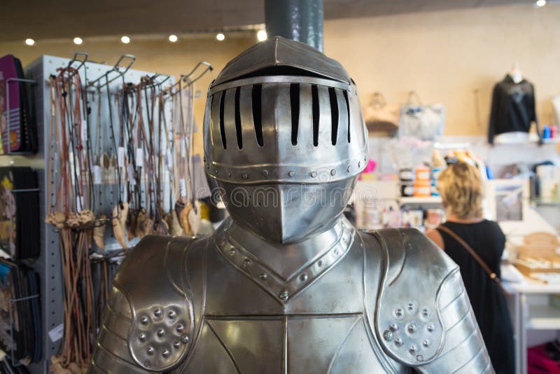 Medieval armor helmet stock photo. Image of entrance - 94804872
