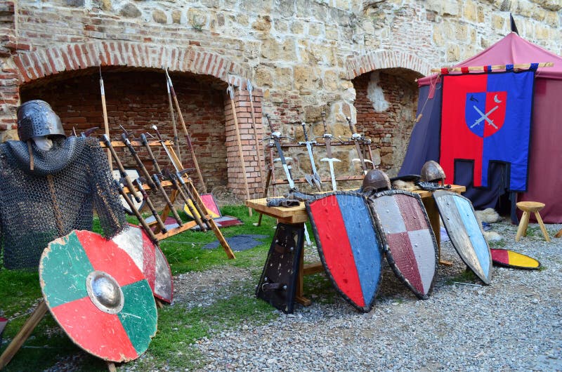 Medieval Armour and Fighting Equipments Stock Photo - Image of isolated ...
