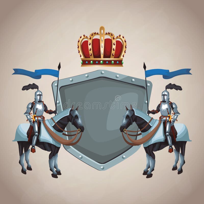 Medieval army emblem stock vector. Illustration of hero - 111208283
