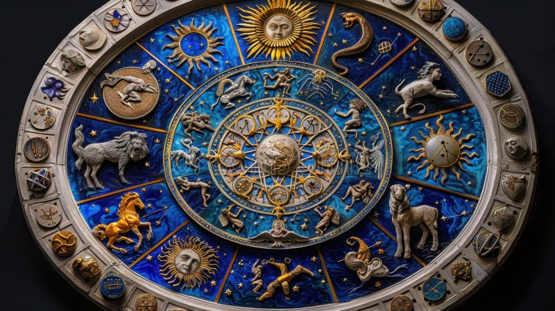 Medieval Astronomical Clock. an Ancient Astronomical Clock Scheme Stock ...