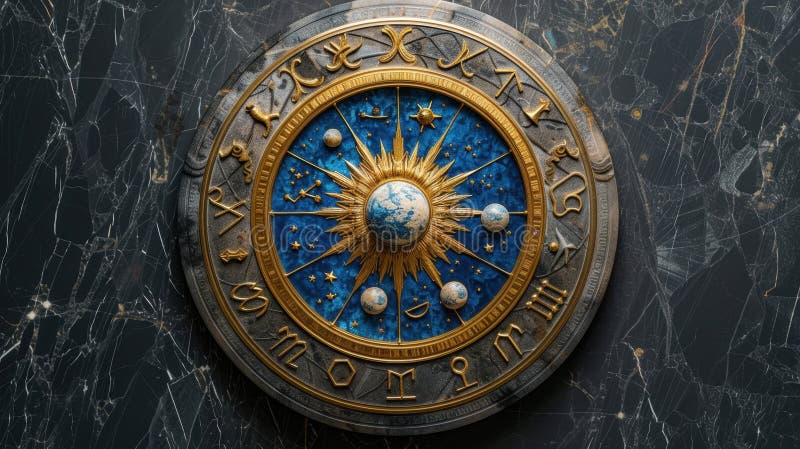 Medieval Astronomical Clock. an Ancient Astronomical Clock Scheme Stock ...