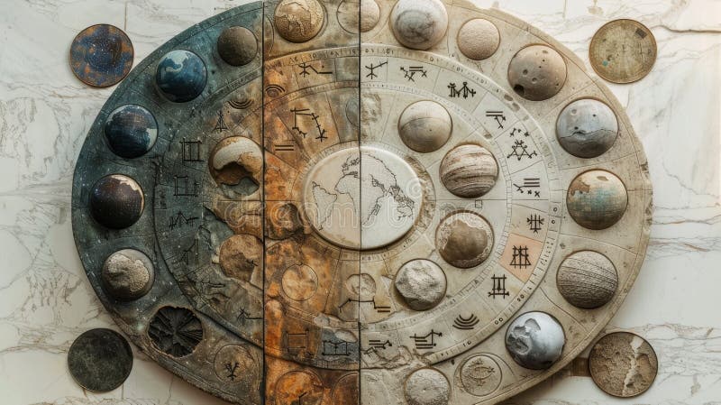 Medieval Astronomical Clock. an Ancient Astronomical Clock Scheme Stock ...