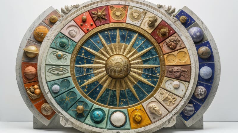 Medieval Astronomical Clock. an Ancient Astronomical Clock Scheme Stock ...