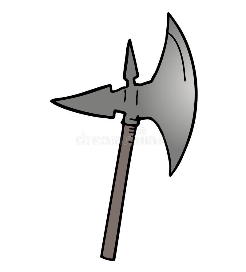 Medieval ax draw stock vector. Illustration of sharp - 127902645