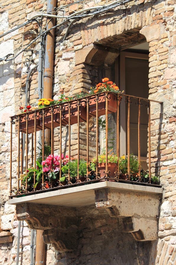 Romantic Balcony in a Medieval Castle Stock Image - Image of chateaux ...