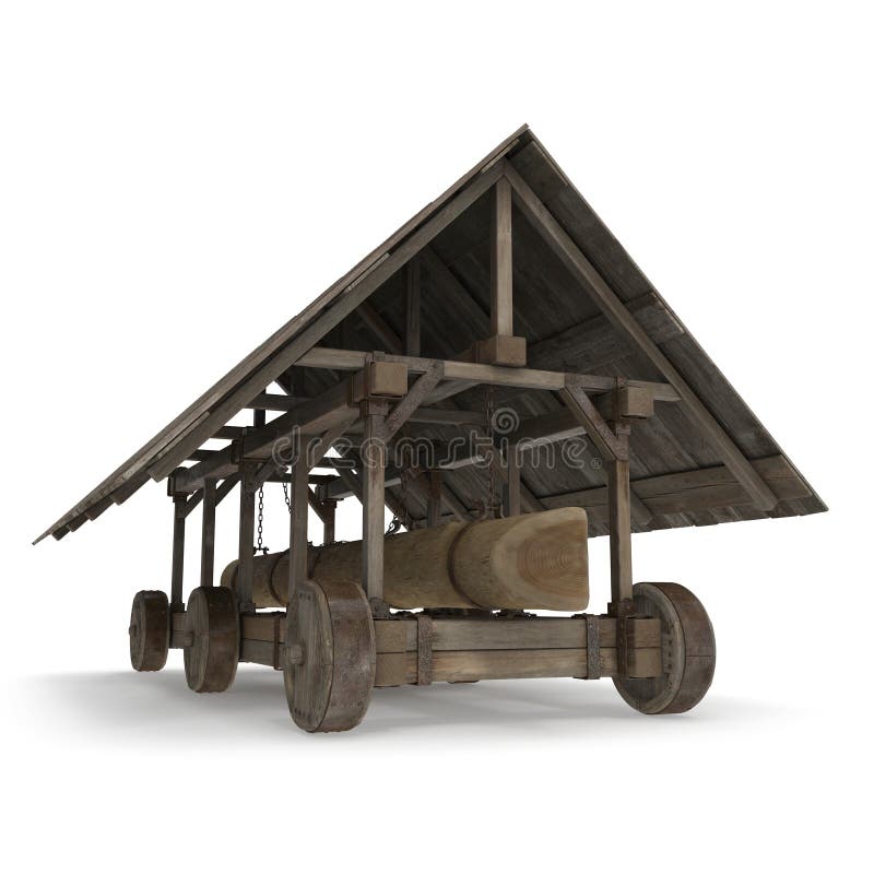 Battering Ram Isolated 3D Model on White Background Illustration Stock ...