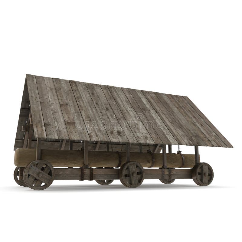 Medieval Battering Ram Isolated 3D Illustration on White Background ...