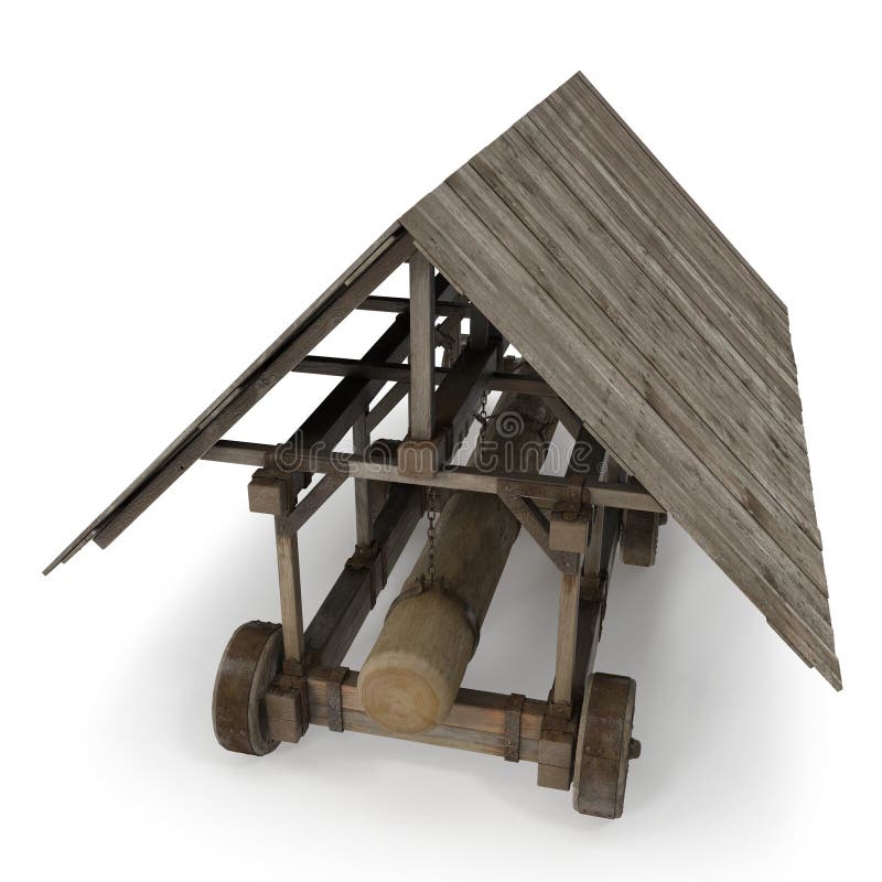 Medieval Battering Ram Isolated 3D Illustration on White Background ...