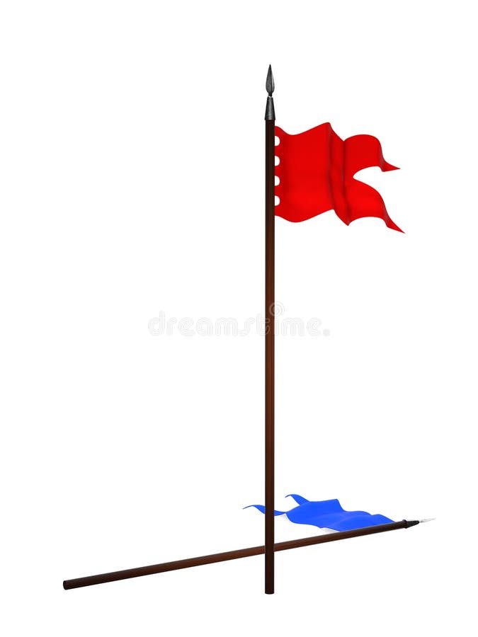 Medieval Battle Flags 3d Rendering Stock Illustration - Illustration of ...