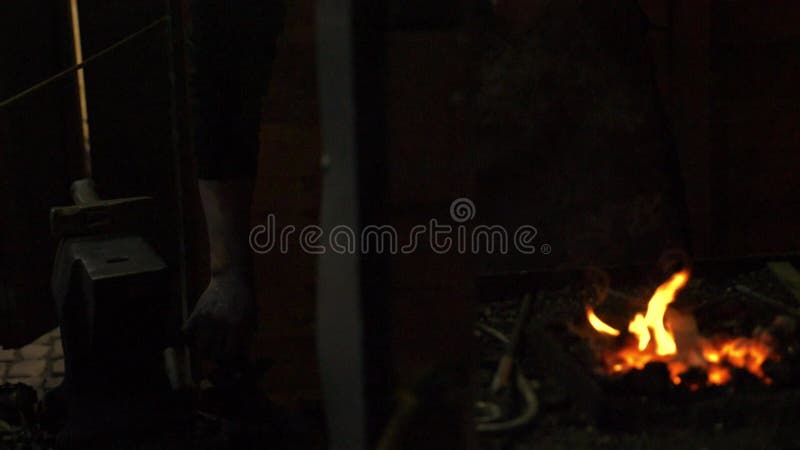 Medieval Blacksmith Working with Molten Metal Stock Video - Video of ...