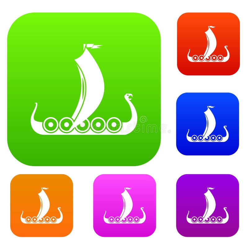 Medieval Boat Set Collection Stock Vector - Illustration of isolated ...
