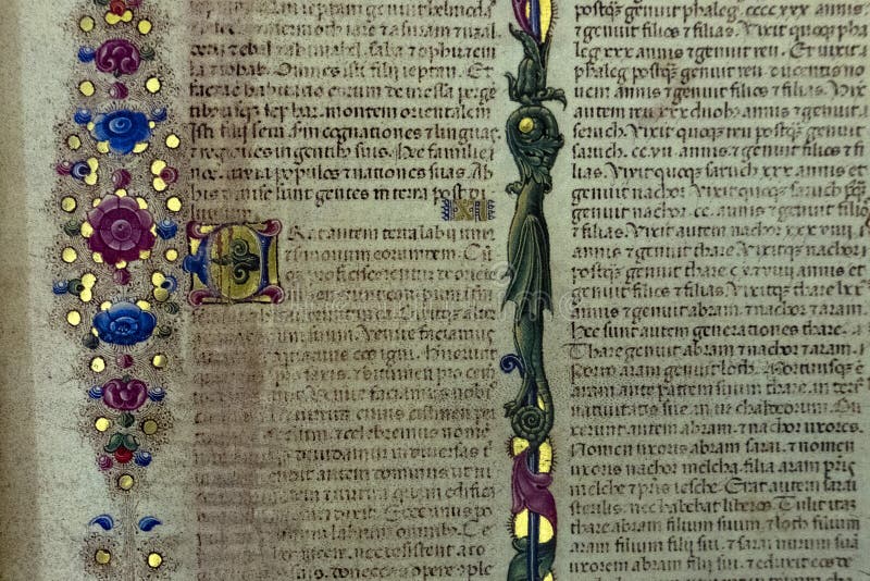 Medieval Book Detail Close Up Manuscript Stock Photo - Image of vintage ...