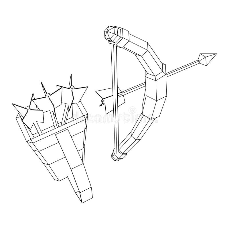 Medieval Bow and Arrow Archer Weapon Stock Vector - Illustration of ...