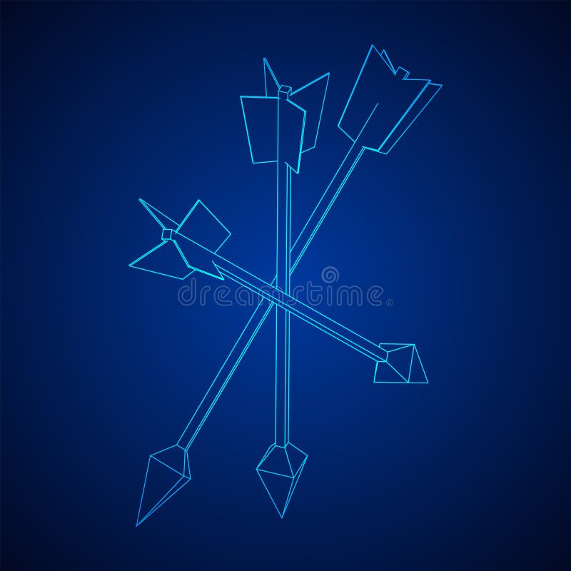 Medieval Bow Arrow Wireframe Stock Vector - Illustration of sign ...