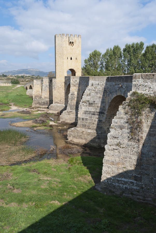 Medieval Bridge stock image. Image of cloud, spain, landscape - 28544869