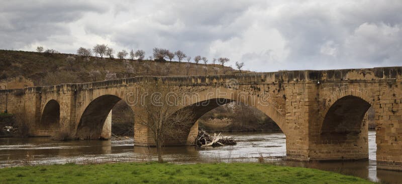Medieval Bridge, Ebro River Stock Photo - Image of travel, destinations ...
