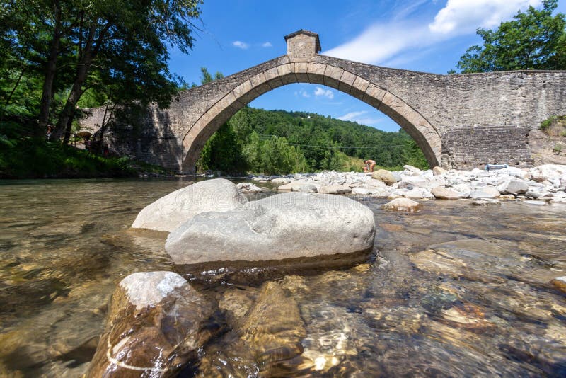 Medieval Bridges on the Pilgrim Roads To Rome Stock Photo - Image of ...