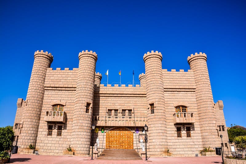 Medieval Brown Castle stock photo. Image of stone, blue - 311767962