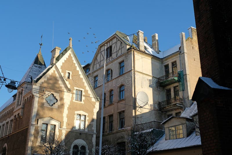 Medieval Building in Old Town Centre of Riga, Latvia Stock Photo ...