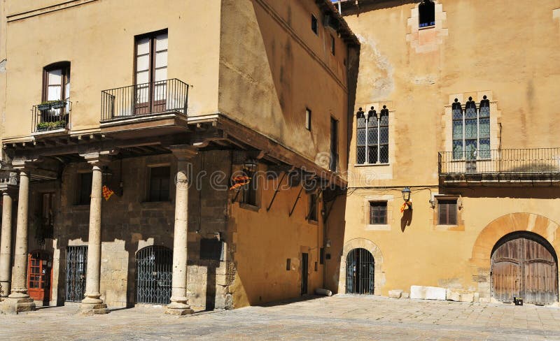Medieval Building in Old Town of Tarragona, Spain Stock Photo - Image ...