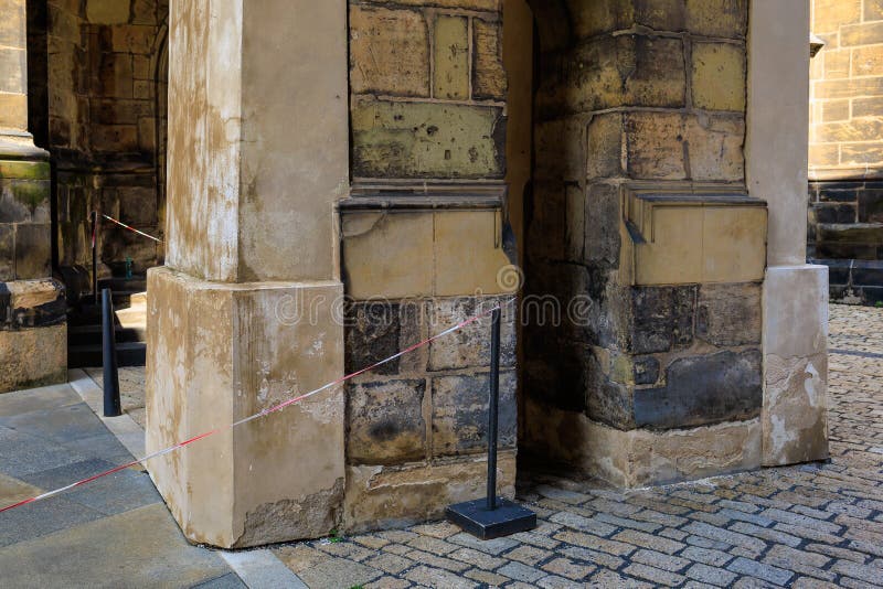 Medieval Building Pylon. Background with Selective Focus and Copy Space ...