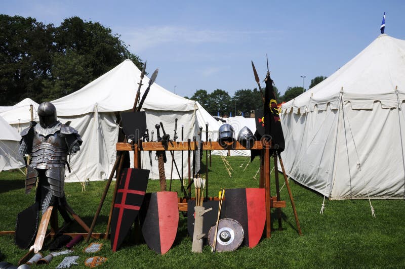 Medieval camp stock photo. Image of tents, lager, ritter - 16013242