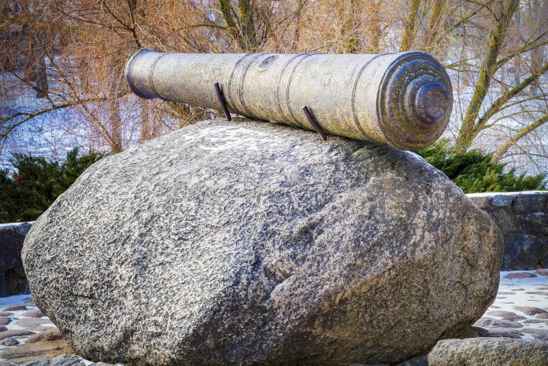 Two cannon on stone floor stock image. Image of history - 129563885