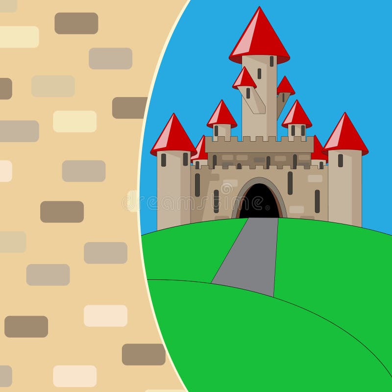 Medieval cartoon castle stock vector. Illustration of fantasy - 18736897