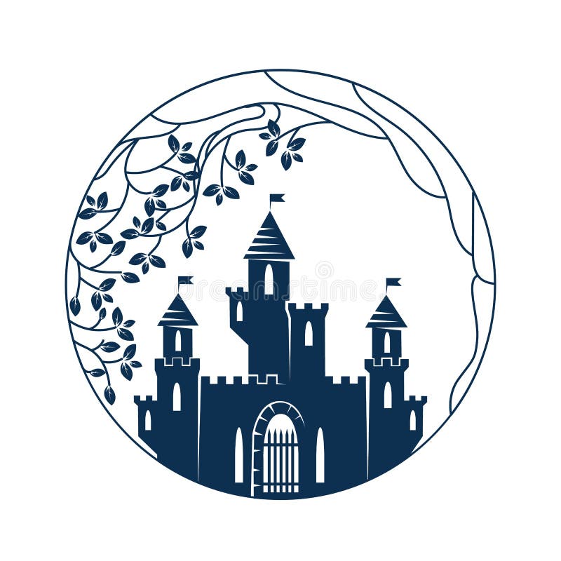 Vector Emblem with a Medieval Castle Stock Vector - Illustration of ...