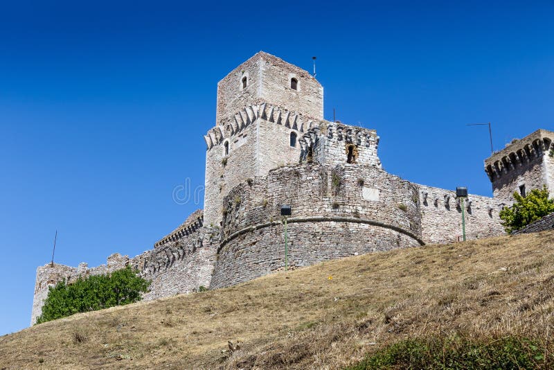 Medieval Castle in Assisi, Italy Stock Image - Image of architecture ...