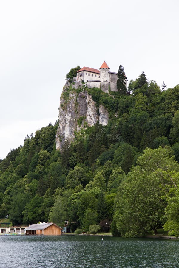 Medieval Castle (Blejski Grad) on the Bled Lake (Blejsko Jezero Stock ...