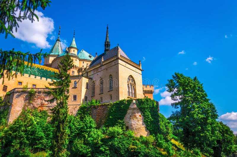 Romantic Bojnice castle editorial stock image. Image of background ...