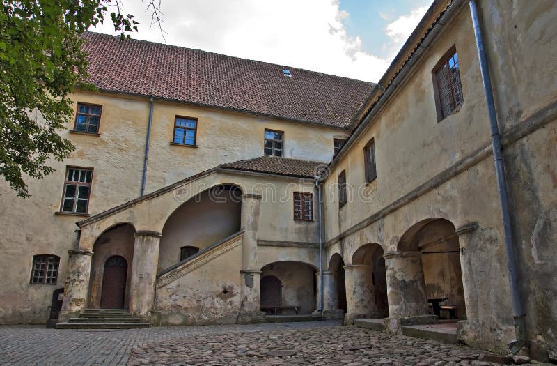 Medieval castle courtyard. stock image. Image of ancient - 20594599