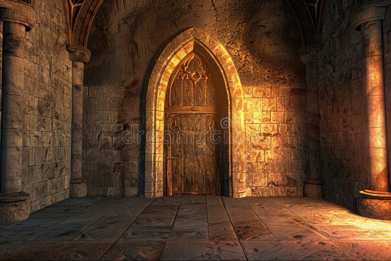 Medieval Castle. a Detailed Illustration of a Medieval Castle in a ...