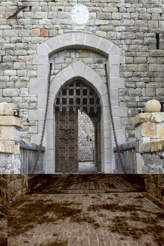 Medieval Castle Drawbridge stock image. Image of walls - 14256583