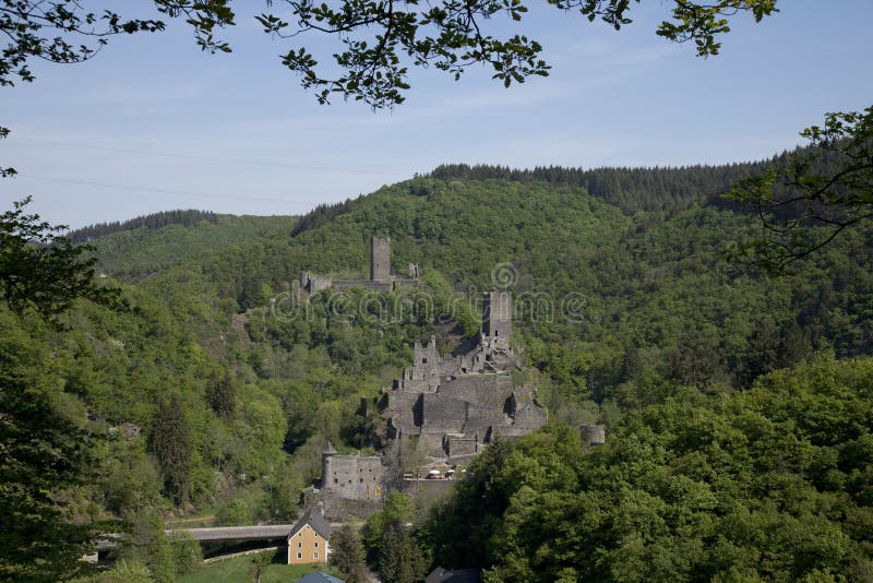 Medieval Castle in the Eifel Mountains Stock Image - Image of stone ...