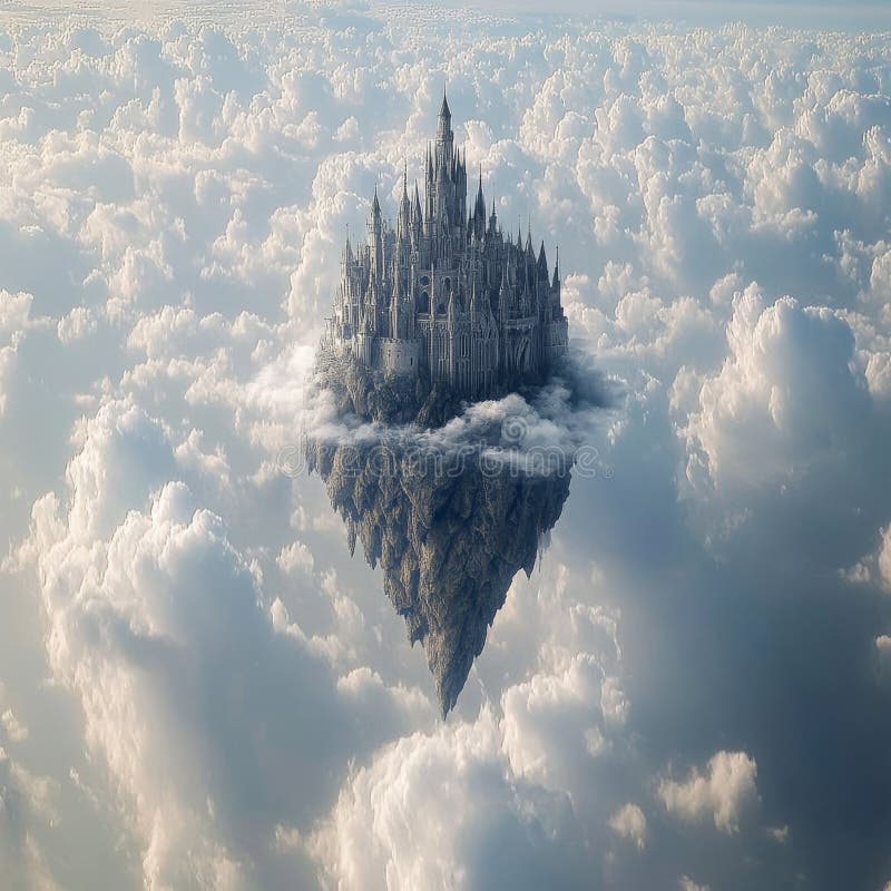 A Medieval Castle Floating in the Clouds Serves As a Surreal Element ...