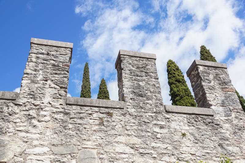 Medieval Castle in Front of a Blue Sky and Cloud Stock Photo - Image of ...