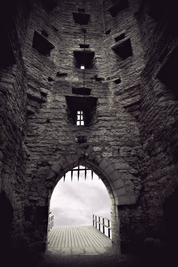 Medieval castle gate stock image. Image of spike, defence - 23547337