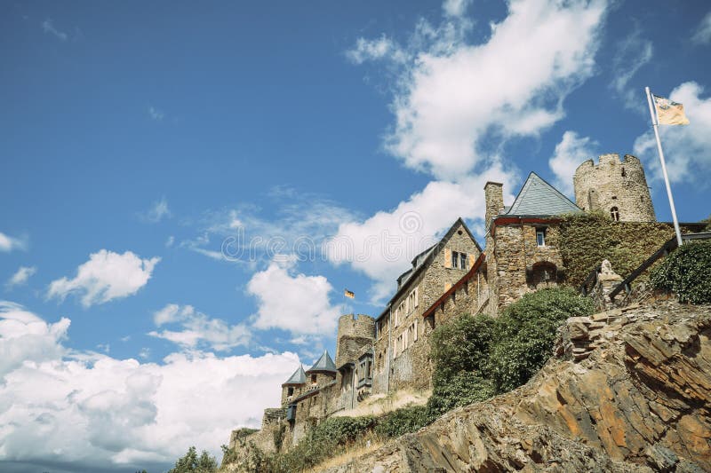 Shot of a Medieval Castle in Germany on a Fine Sunny Day Under a Blue ...