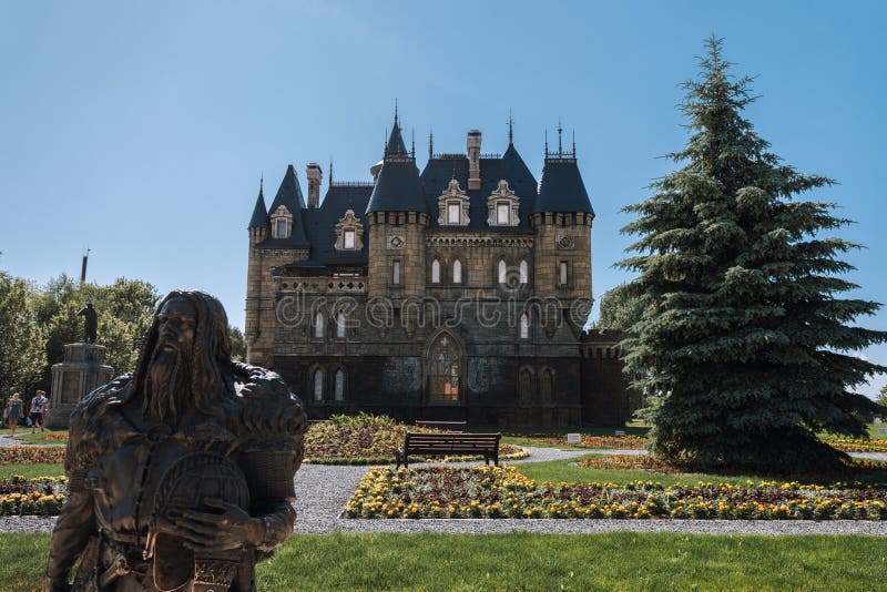 Large the Medieval Castle in Gothic Style Stock Image - Image of ...