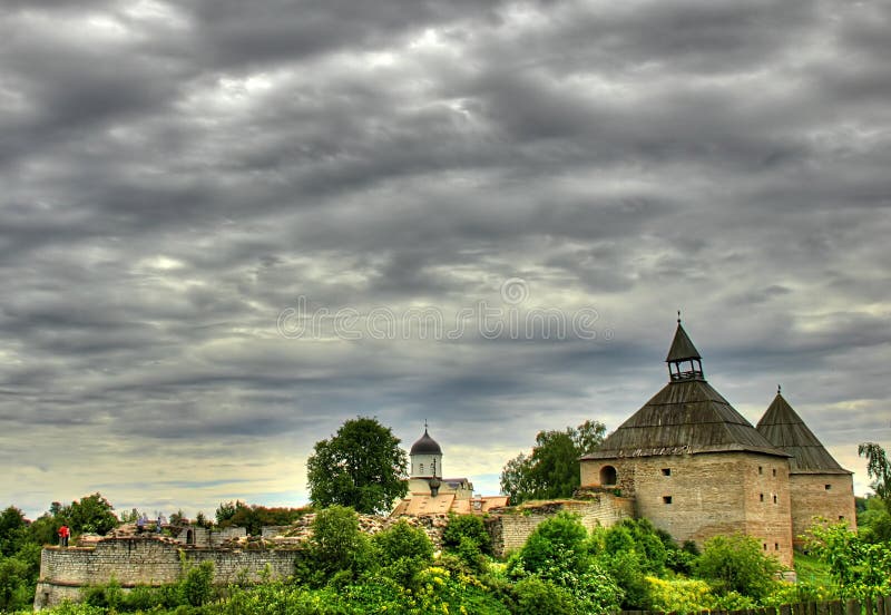 Medieval Castle and Green Trees Stock Image - Image of fort, ruin: 4277139