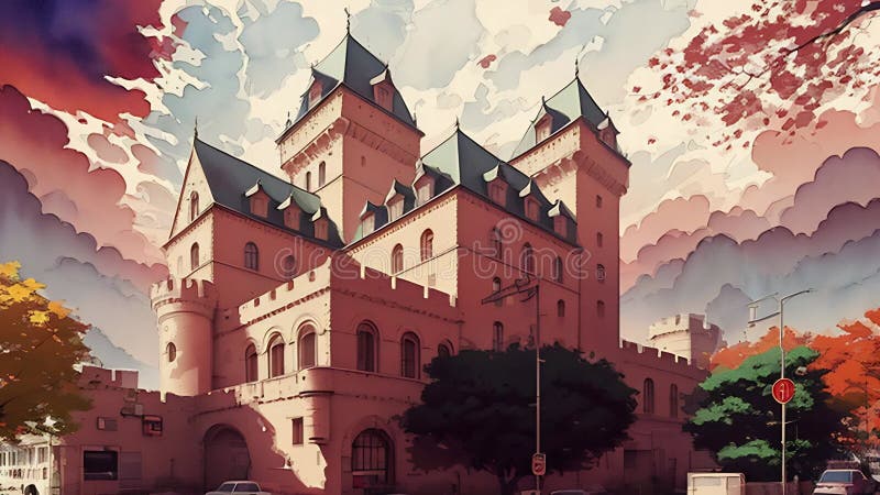 Medieval Castle on Hill. AI Generated Video Stock Video - Video of view ...