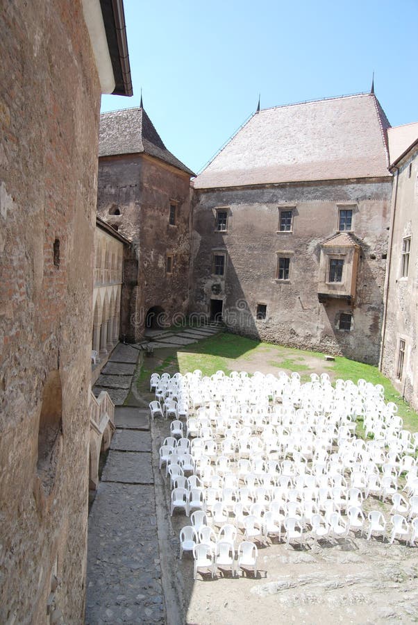 Medieval Castle Inner Courtyard Stock Image - Image of noon, view: 51015949
